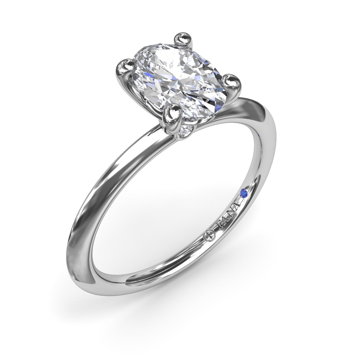 Fana Platinum Two-Toned Solitaire Knife-Edge Diamond Engagement Ring ...
