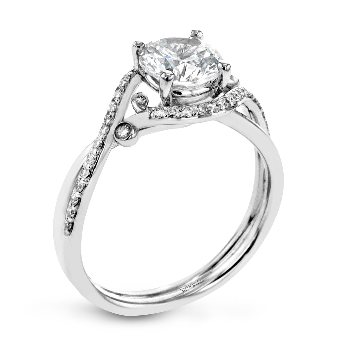 Round-Cut Criss-Cross Engagement Ring In 18k Gold With Diamonds – Peter ...